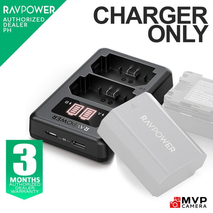 RAVPOWER NP-FZ100 NPFZ100 FZ100 DUAL USB Charger for Sony A6600 A7III ...