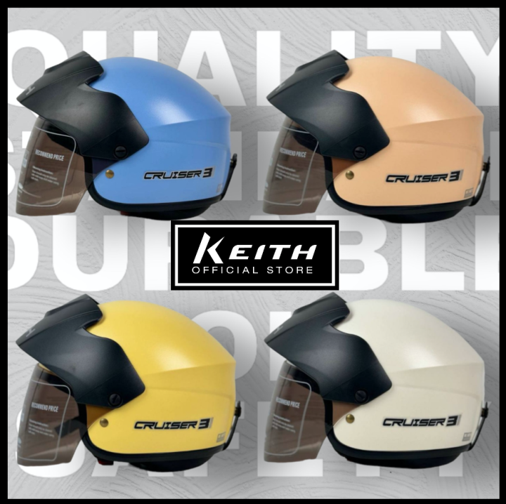 KEITH Cruiser V3 Half Helmet with Smoke Visor - SIRIM Certified *NEW ...