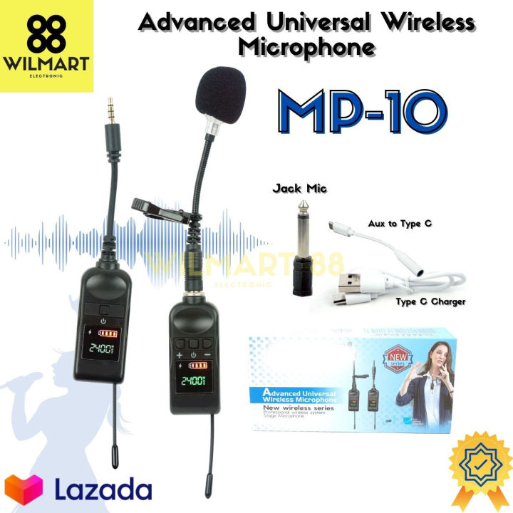 Professional Microphone MP-10 - Mic Jepit Wireless MP 10 - Jack , Mic ...