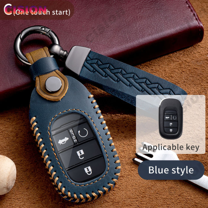 Genuine Leather Smart Car Key Case Cover Bag for Honda City Civic ...
