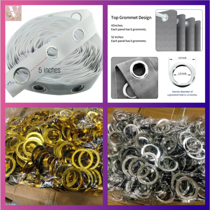 VOGUE 1 ROLL GROMMET TAPE WITH RINGS FOR CURTAINS 212HOLES CHOOSE THE ...