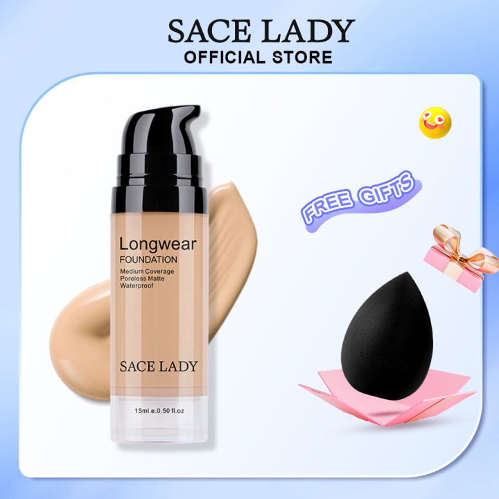 SACE LADY Full Cover Liquid Foundation Matte & Poreless Finish ...