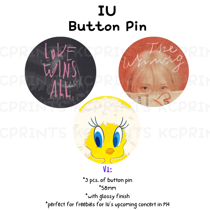 IU Button Pin Can Badge Fanmade Lee Jieun HER Concert Freebie HEREH The ...