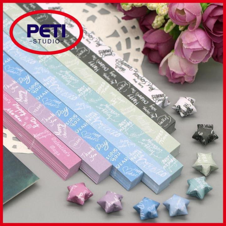 PETI STUDIO 540 Sheets Single Sided Star Origami Paper Cartoon Colorful ...