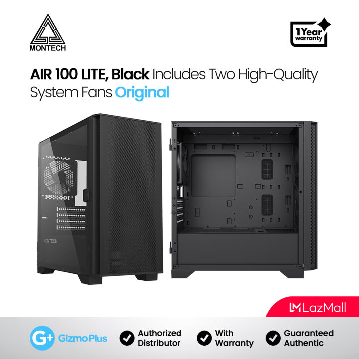 Montech Air Series Air 100 Lite Mesh Front Micro ATX 120mm RGB Fan ...