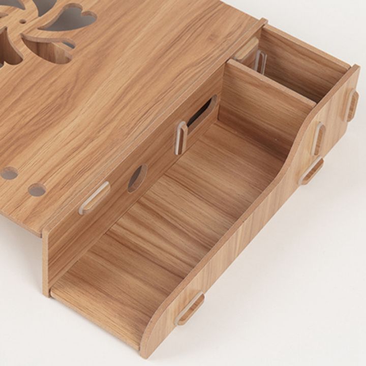 Multi-Function Desktop Monitor Stand Computer Screen Riser Wood Laptop ...