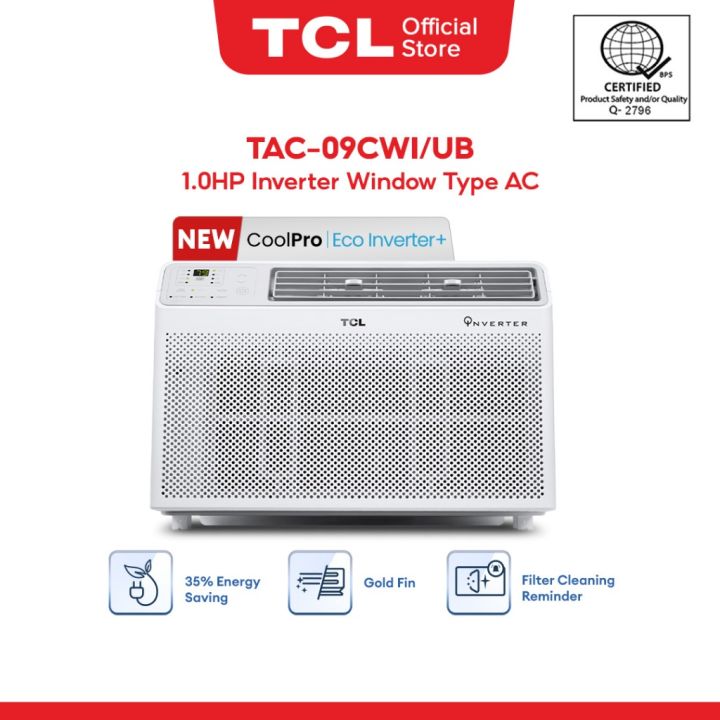 TCL 1.0HP Eco Inverter Window-Type Air Conditioner - TAC-09CWI/UB ...