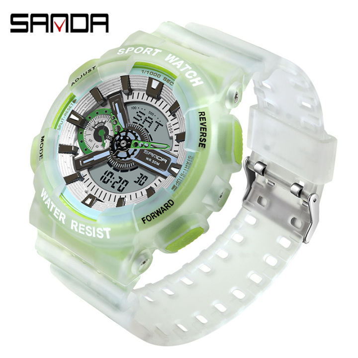 Sanda Transparent Rubber Luminous Strap Sports Electronic Waterproof ...