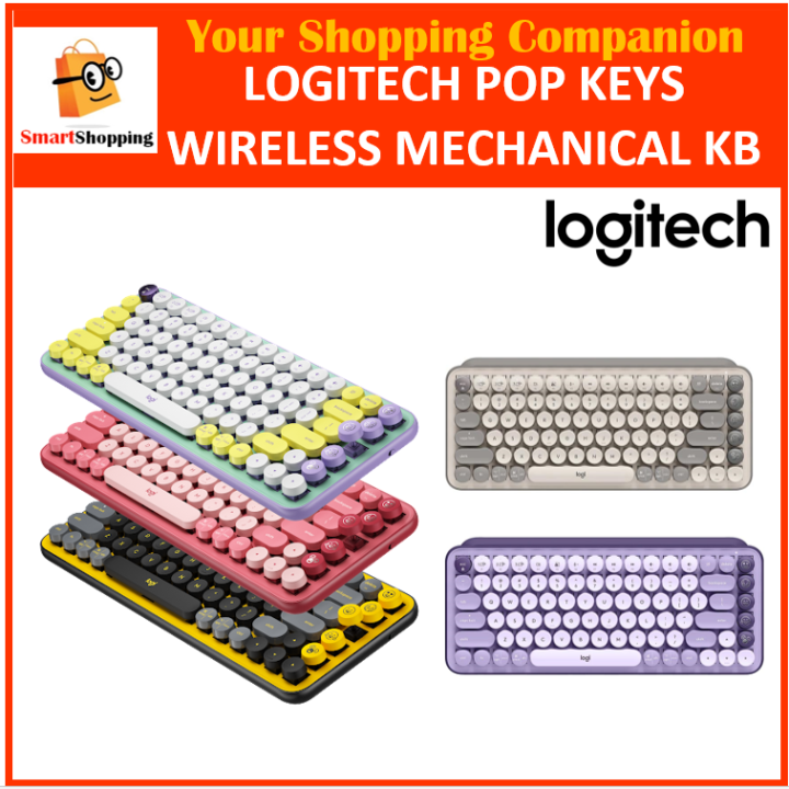 Logitech Wireless Mechanical Pop Keys Keyboard with Customizable Emoji ...