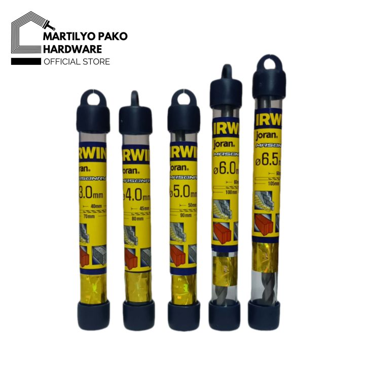 IRWIN Masonry Drill Bit 3mm, 4mm, 5mm, 6mm, 6.5mm, 8mm, 9.5mm, 13mm ...