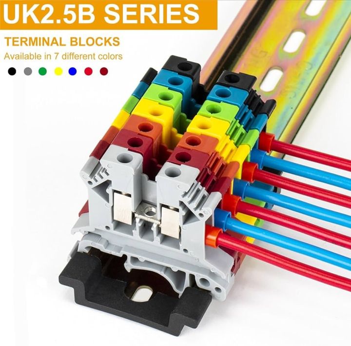 UK2.5B Screw Clamp DIN Rail Terminal Block เทอร์มินอล 10 ชิ้น UK2.5 | Lazada.co.th
