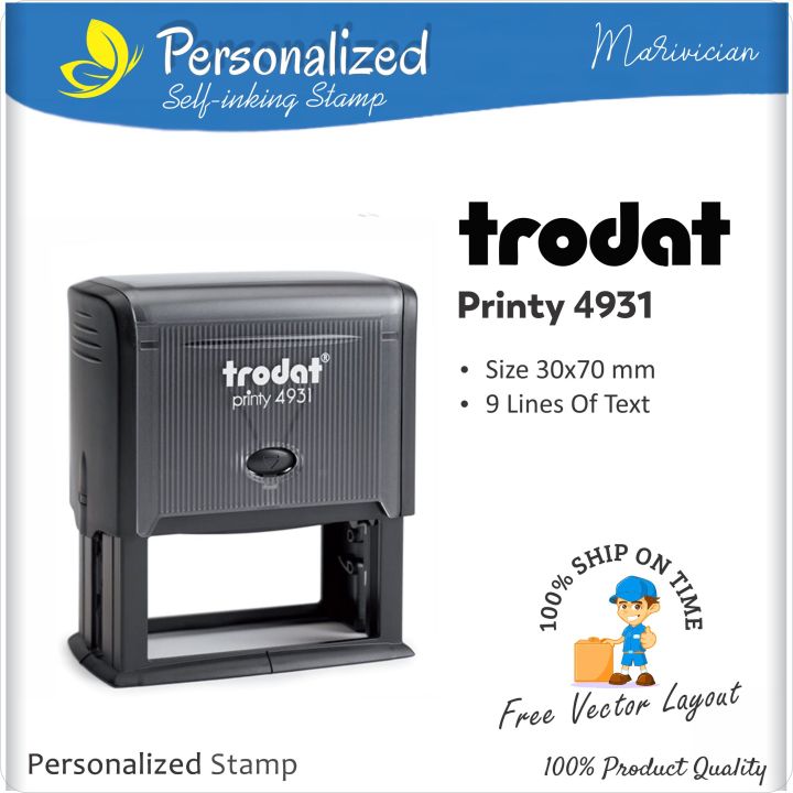 Trodat 4931 Personalized Stamp 30x70 mm Self-inking Custom Rubber | Lazada PH