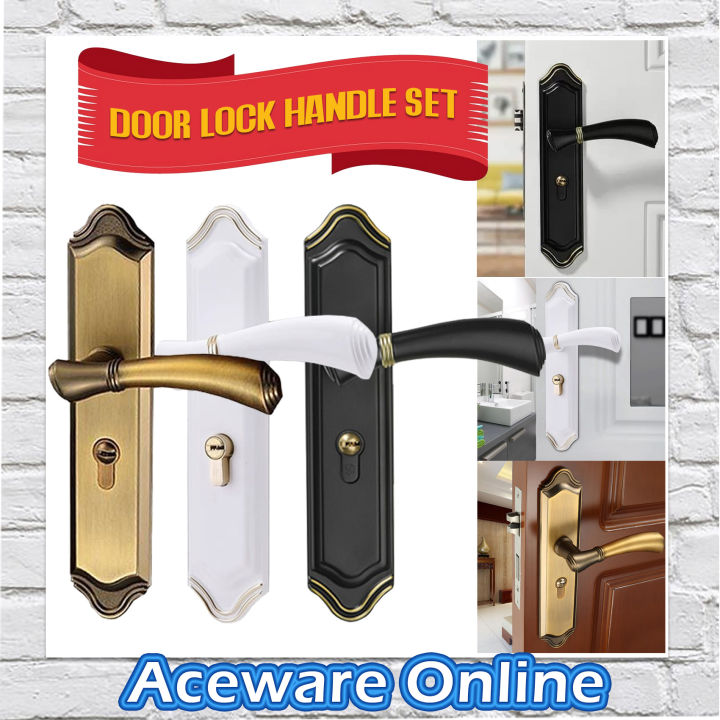 European Style Bedroom Door Lock Handle Set Silent Entrance Door Gate ...