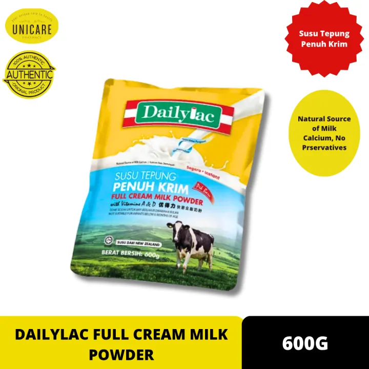 DAILYLAC FULL CREAM MILK POWDER 600G | SUSU TEPUNG PENUH KRIM 600G | Lazada
