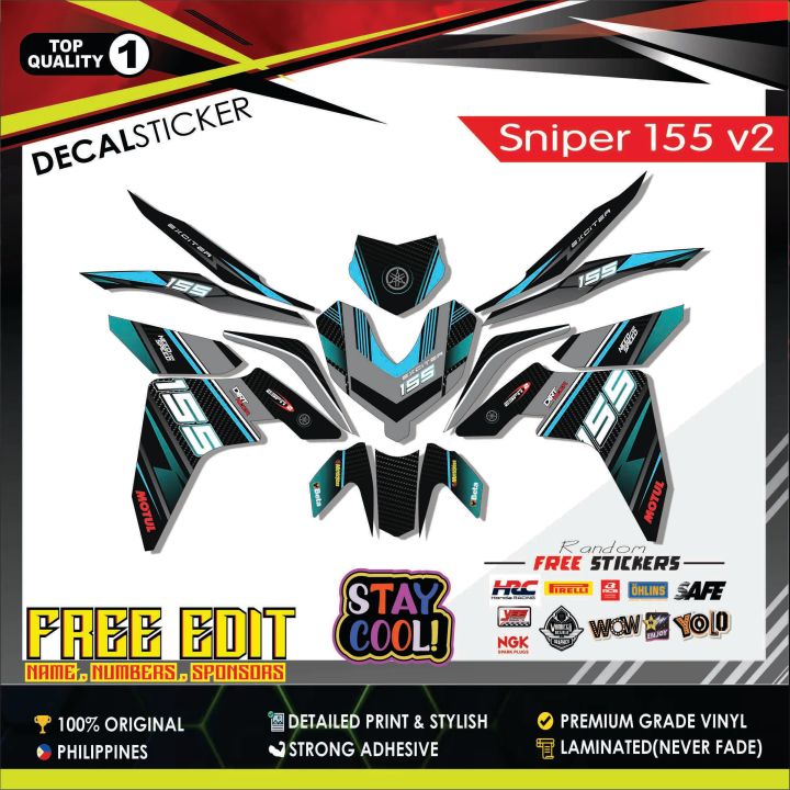 Yamaha Sniper 155 Decals Scratch Proof, Never Fade Laminated Gloss ...