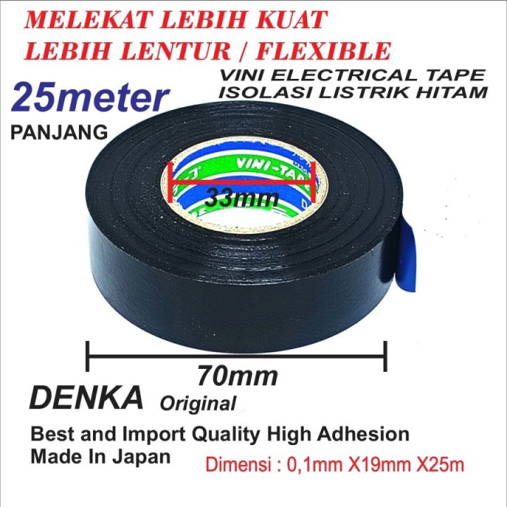 DENKA ISOLASI LISTRIK vinyl PVC 25M ORIGINAL JAPAN bukan NATIONAL ...