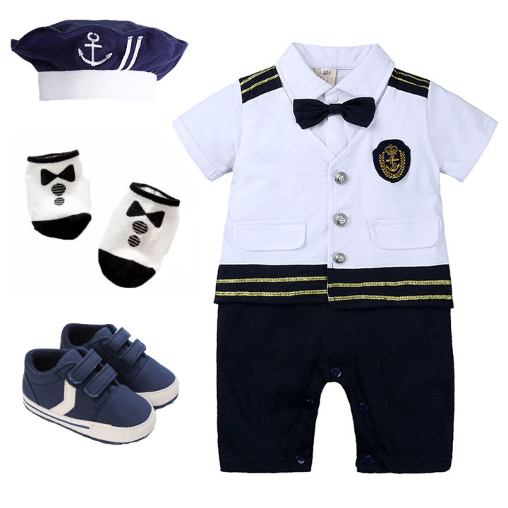 Baby Boy Clothes Set Captain Costume Newborn Birthday Outfit Infant ...