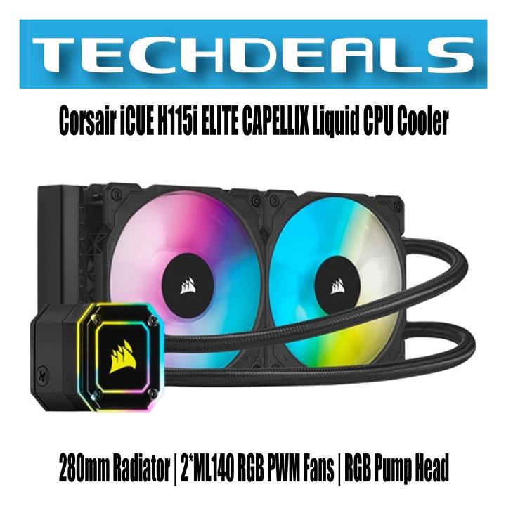 Corsair iCUE H115i ELITE CAPELLIX Liquid CPU Cooler | 280mm Radiator ...