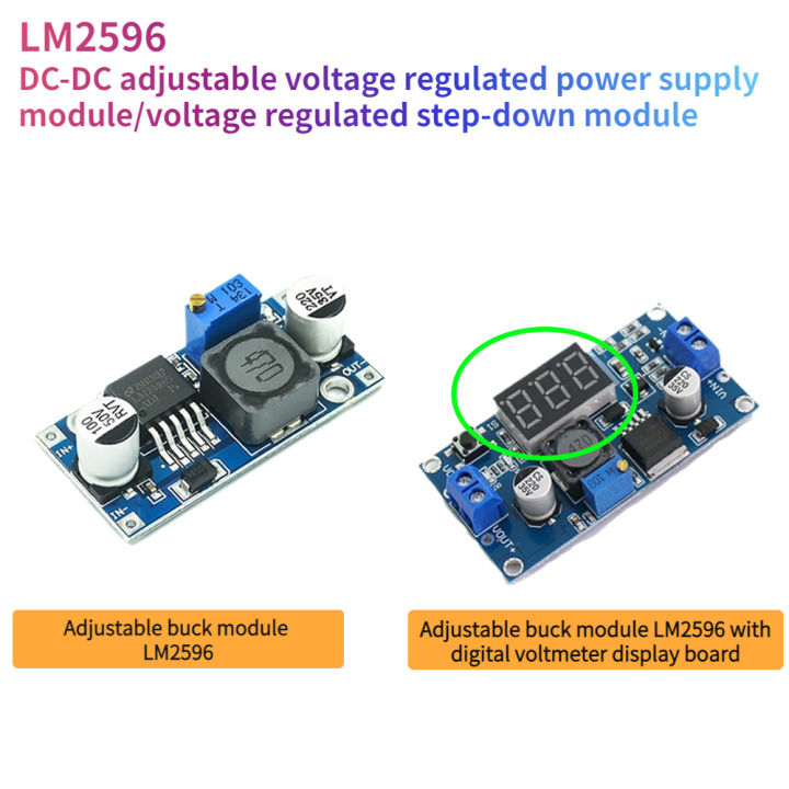 1PC LM2596 DC-DC Adjustable Voltage Regulator Module With digital voltmeter LED display- 3A Step ...