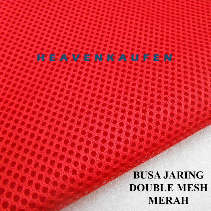 Kain Busa Jaring Double Dobel Mesh / Sandwich Mesh Warna Merah Harga ...