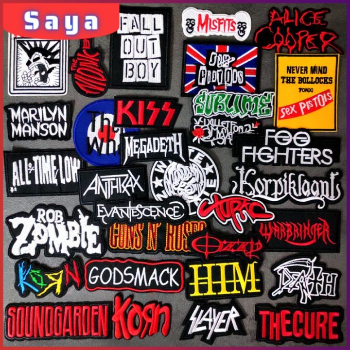 ROCK MUSIC Patch for Clothing DIY Iron on Embroidered Sewing Applique ...