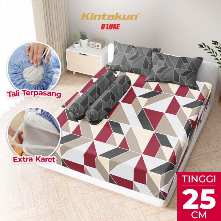 Kintakun DLUXE Sprei Set Fitted Tinggi 25cm RONI Queen King Aesthetic ...