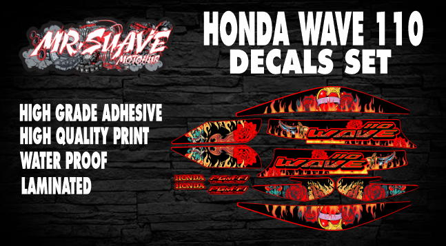 Honda Wave 110 Decals Set (Red) | Lazada PH