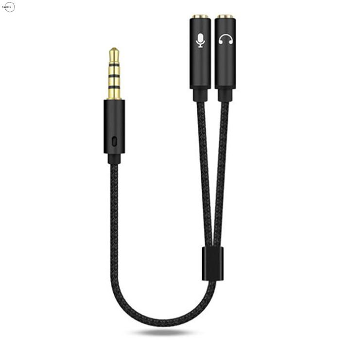 Cjing 3.5MM หูฟัง Splitter อะแดปเตอร์หูฟัง1ชายถึง2หญิง JACK MIC Y ...