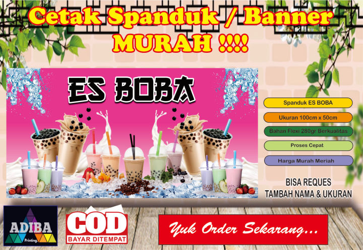 Spanduk Banner Es Boba Ukuran 100cm x 50cm | Lazada Indonesia