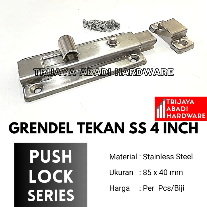 Grendel Tekan Otomatis 4 Inch Stainless Steel - Grendel Kait Pintu ...