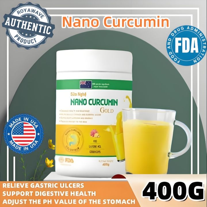 Nano Curcumin Gold Milk 400g/Can Nano Curcumin Gold Turmeric Good For Stomach Ulcer Bloating And ...