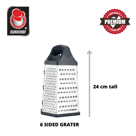 Eurochef Multi-Purpose Stainless Steel 6 Sided Grater (EE906) with Anti ...