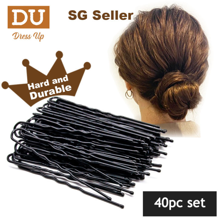 [SG] 40pcs 5-7cm U Shape Pin Hair Bobby Pin Black Metal Clips U Pin ...