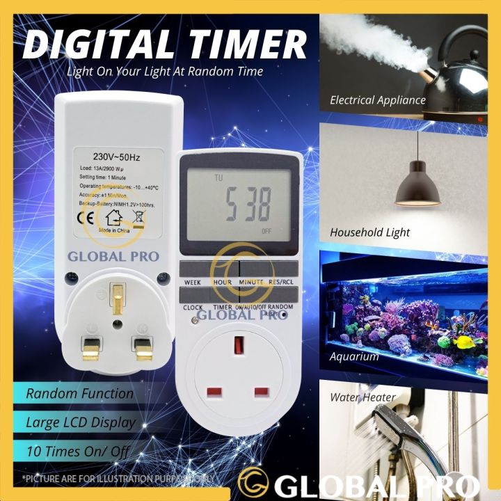 Global Pro Premium 7-Day Programmable Digital Timer 24-Hour Digital ...