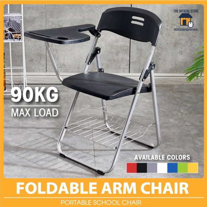 The House of EQA Foldable School Arm Chair Study Chair with Arm Rest ...