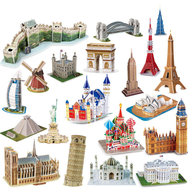 World Famous Architecture Building Puzzle 3D Construction Jigsaw Puzzle ...