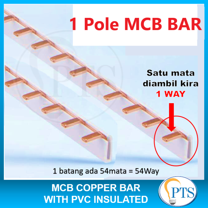 MCB Copper Bus Bar with PVC Insulated 63A 1Pole = 54Way , 3Pole = 18Way ...