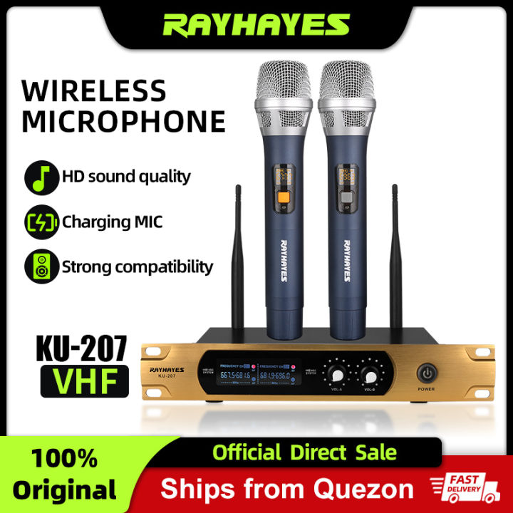 RAYHAYES Wireless Microphone Rechargeable Microphone UHF Rechargeable ...