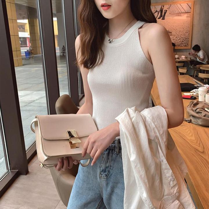 Lark shop เสื้อกล้ามแขนกุดไหมพรมสไตล์เกาหลีทรงเกาะอกเซ็กซี่ รุ่น2808 ...