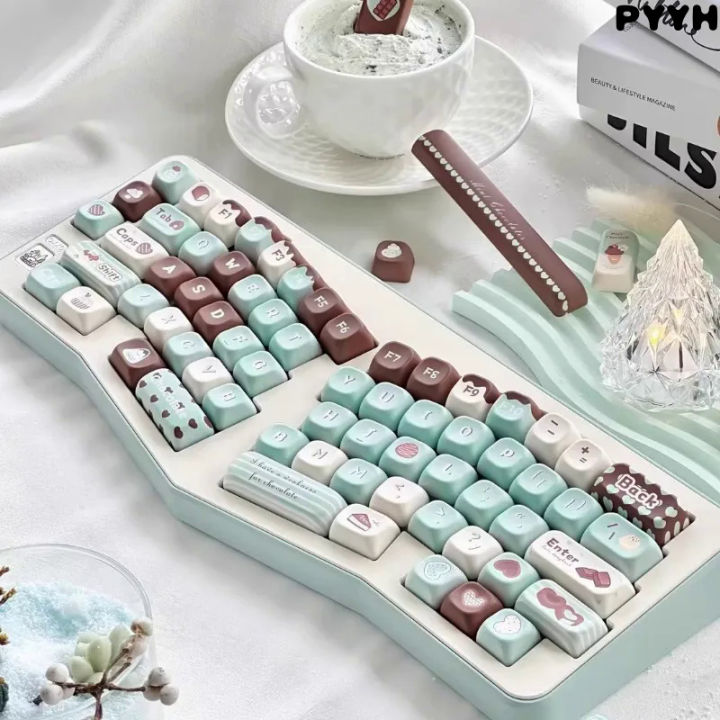 Hot SOA Profile Mint Chocolate Key Caps Set 152 Keys PBT 5-Sided Dye ...