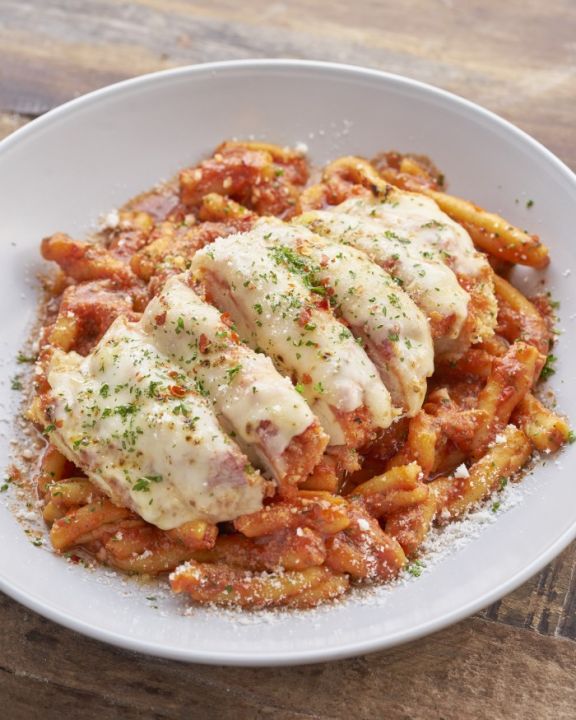 Oma Elly Kitchen - Strozzapreti Pomodoro with Chicken Parmigiano ...