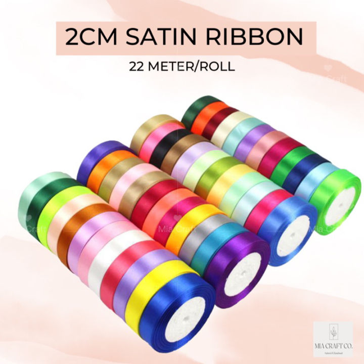 2CM SATIN Ribbon Reben Riben Gift Satin Organza Flower Bouquet Roll ...