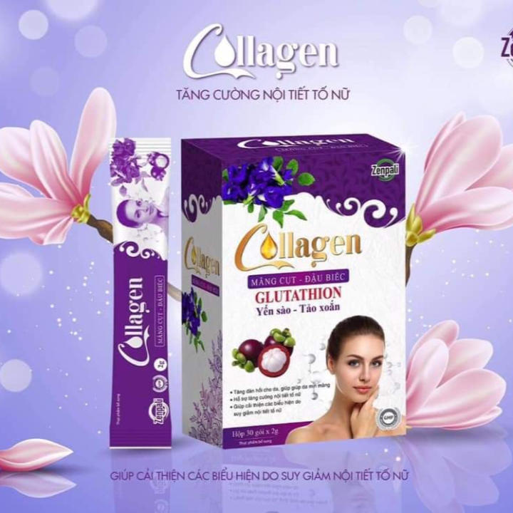 Collagen Măng Cụt Đậu Biếc - Cốm Uống Đẹp Da 30 gói Chính Hãng | Lazada.vn
