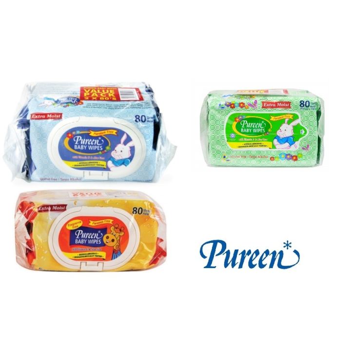 Pureen Baby Wipes / Wet Tissue Twin Pack 80s x 2 | Lazada