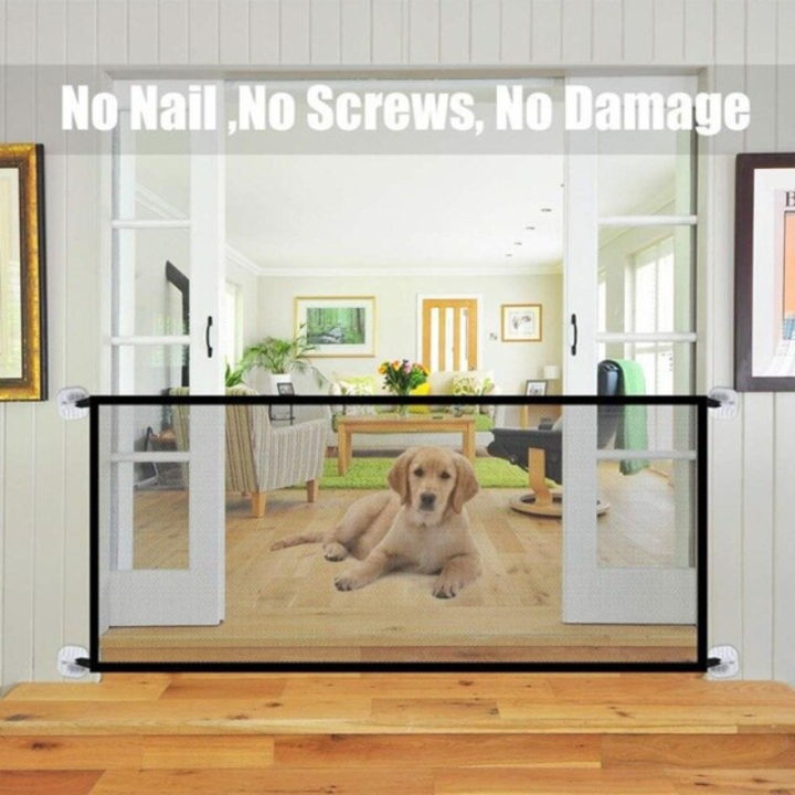 Portable Folding Mesh Door Barrier Pet Safety Gate Fence Pet Dog Cat ...