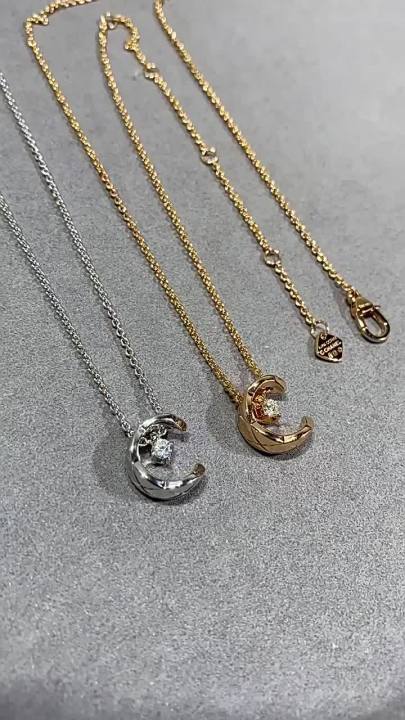 CNCV แผ่นทองงานฝีมือสไตล์น้ำหอมขนาดเล็กใหม่ COCO สร้อยคอรูปพระจันทร์ ...