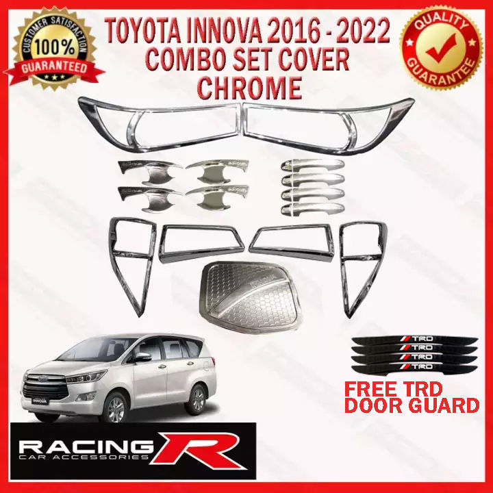 Toyota Innova 2019 to 2024 V VARIANT Combo Set Garnish Cover Chrome ...