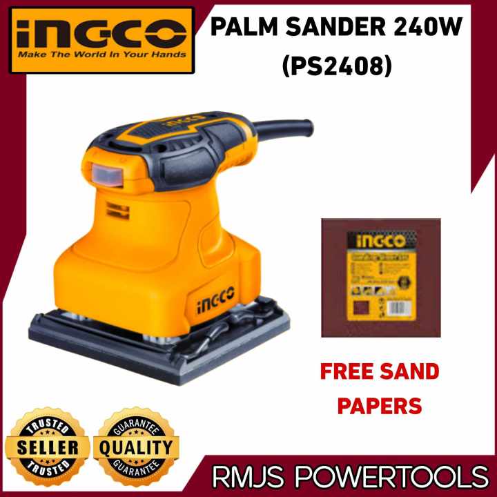 INGCO Palm Sander 240w With 5 pcs. Sandpaper (PS2408) | Lazada PH