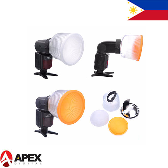 Universal Cloud Lambency Flash Diffuser with Chrome Amber White Dome ...