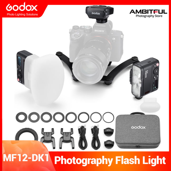 Godox MF12 MF12-DK1ชุดไฟ2หน่วยแฟลช Speedlite ขนาดเล็กระบบแฟลชทันตกรรม ...